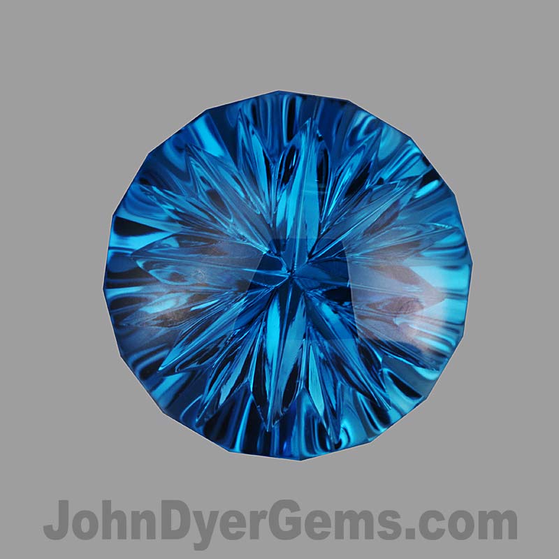 Swiss Blue Topaz Starbrite™ Cut 14.48 carats | John Dyer Gems