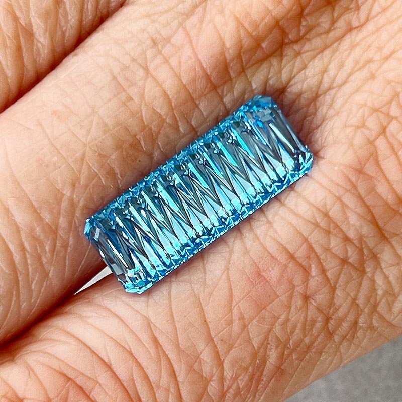 Swiss Blue Topaz ZigZag™ Cut 9.90 carats | John Dyer Gems